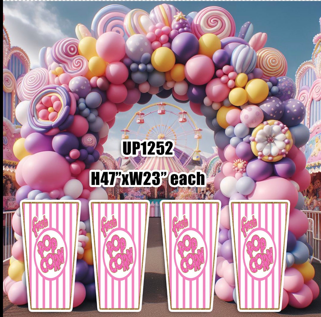 UP1252FS Pink Carnival / Circus Popcorn Panels Party Decorations Props ...