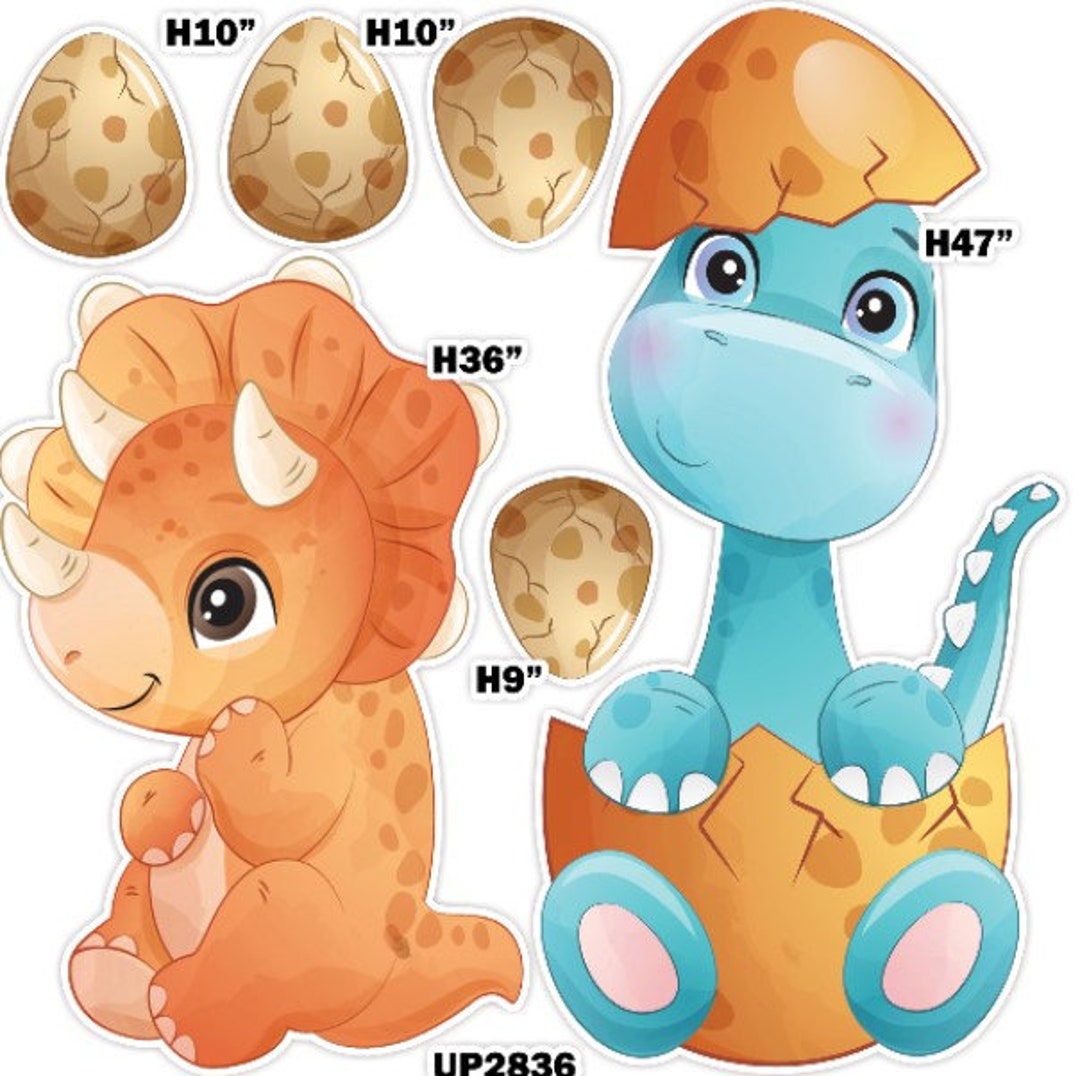 UP2836HS Watercolor Cute Dinosaurs Party Decorations Props Coroplast ...