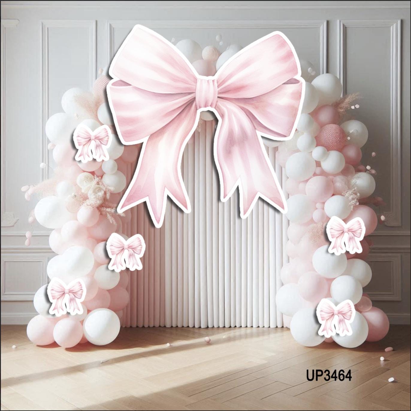 UP3464HS Giant Pink Bow Party Decoration Prop Coroplast Panel Contour ...