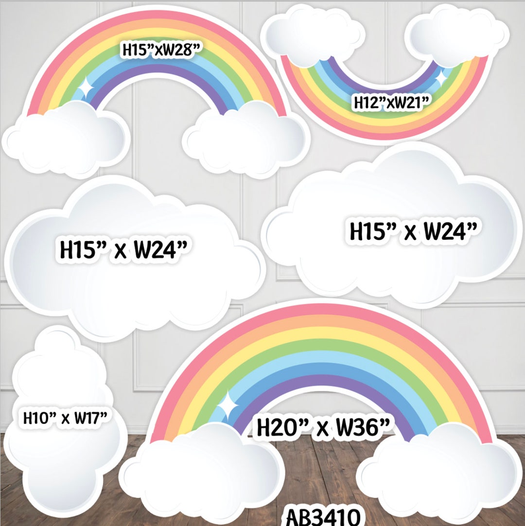 AB3410HS Clouds and Pastel Rainbows Props Party Decorations Props ...