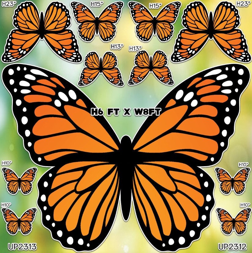 Monarch Butterfly 6x6 Ft Giant Butterfly Backdrop Party Decorations ...