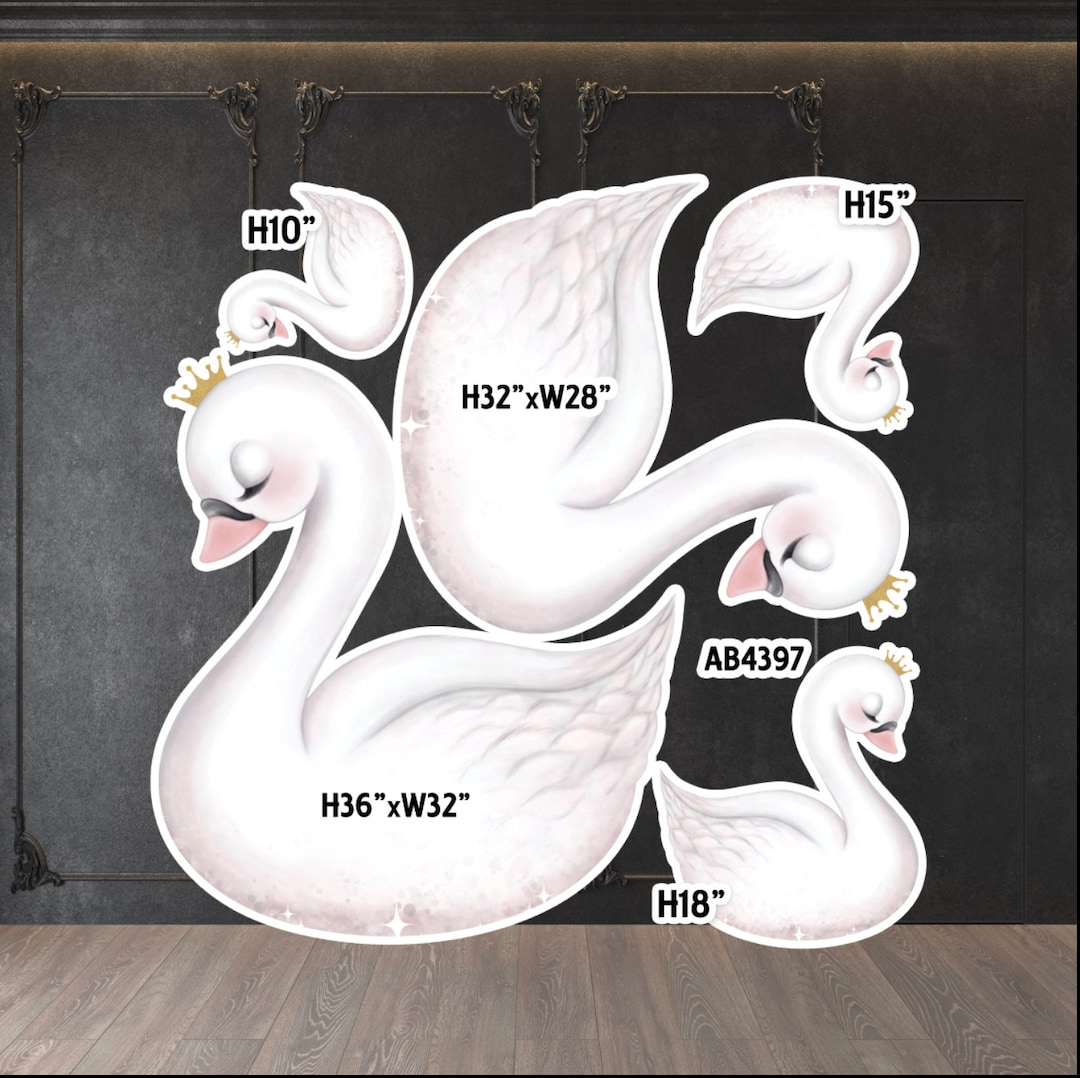 AB4397HS Pink Swan 3 Ft Baby Shower Theme Party Decor Props Backdrop ...