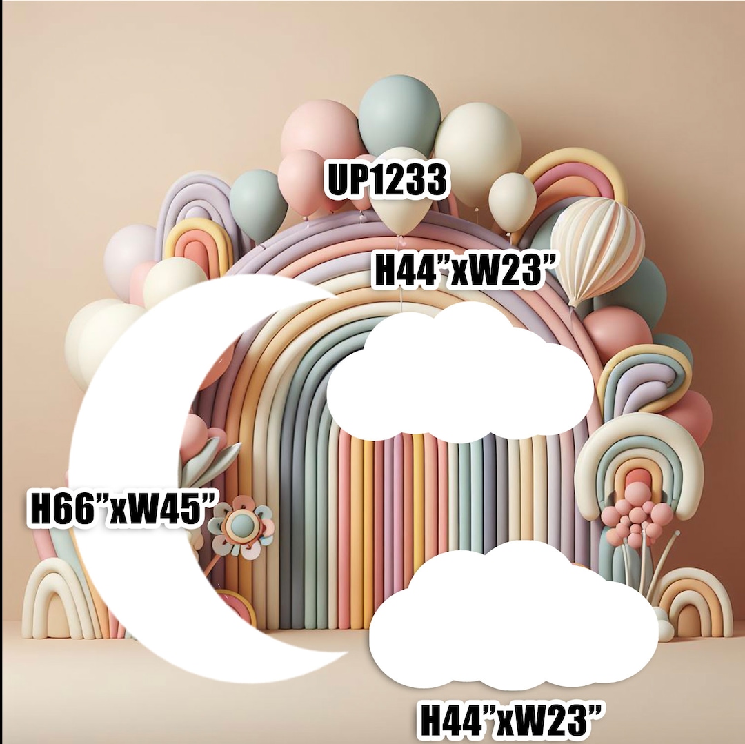 UP1233FS(SB) White Moon and Clouds Props Party Decorations Props ...