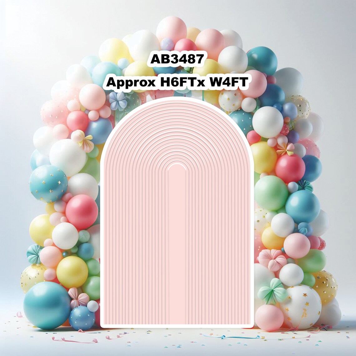 AB3487(SB) 6 Ft Pink Ripple Arch Effect Pastel Panel Party Decorations ...