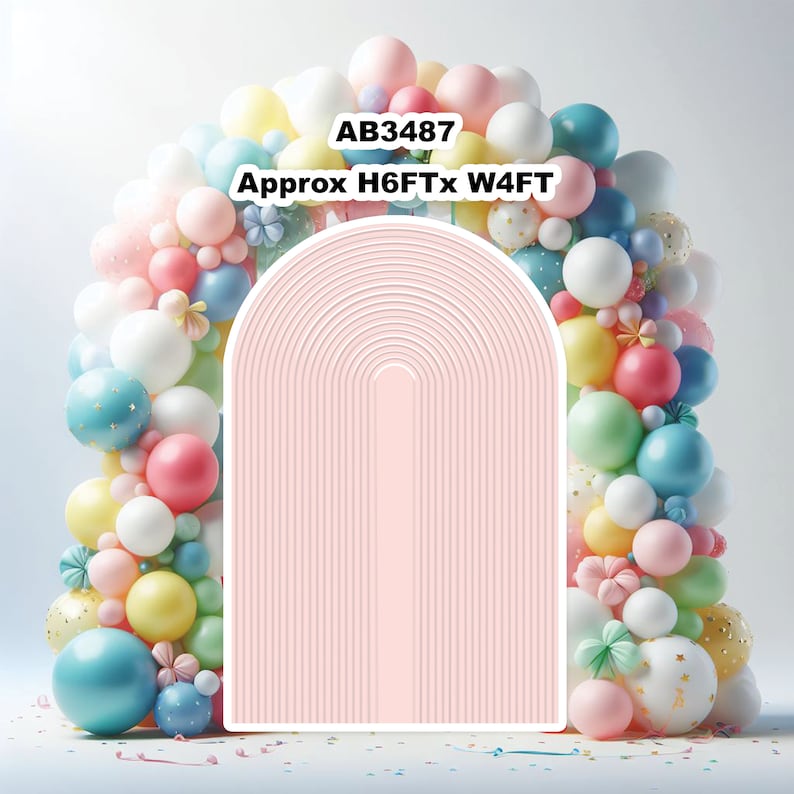 AB3487(SB) 6 Ft Pink Ripple Arch Effect Pastel Panel Party Decorations ...