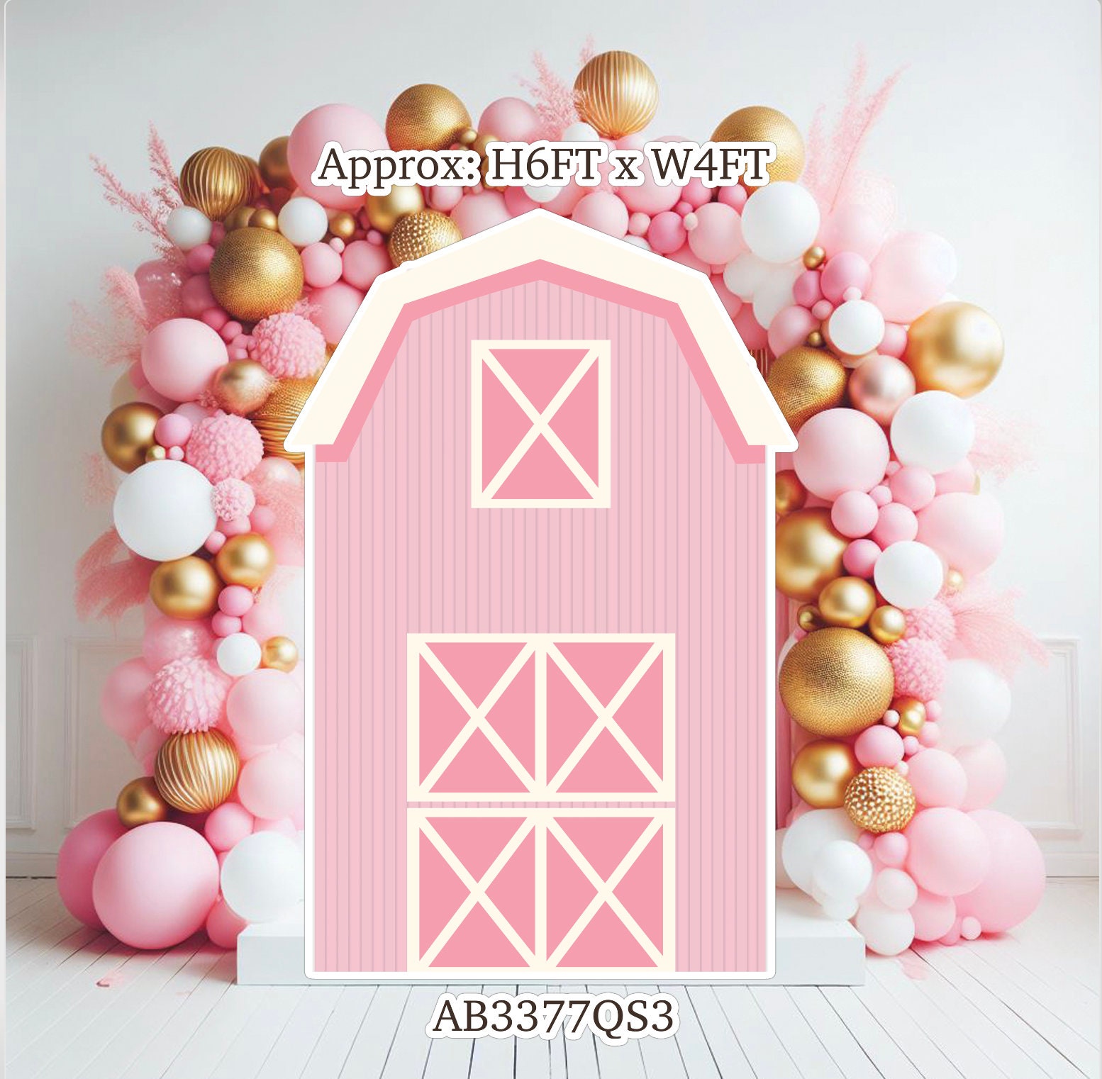 6 Ft Western Light Pink Barn Backdrop Pastel Colors Party Decorations ...