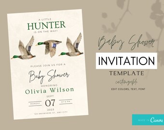 Hunting Baby Shower Invitation, A Little Hunter is on the Way Baby ...