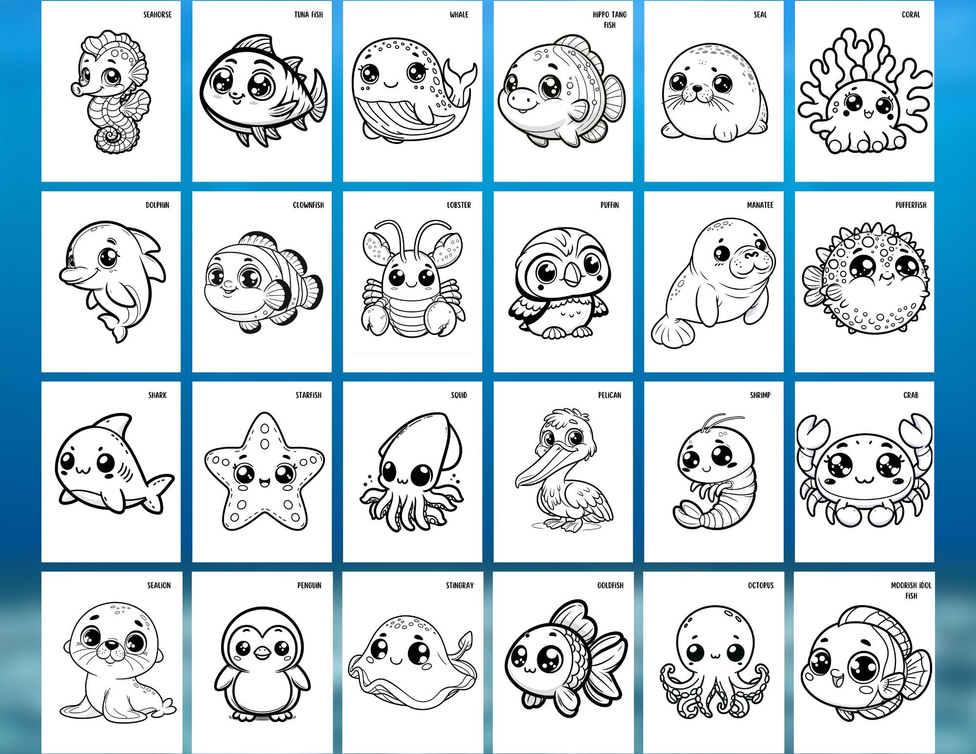 Sea Animals Coloring Pages, Sea Creatures Coloring, Ocean Creatures ...