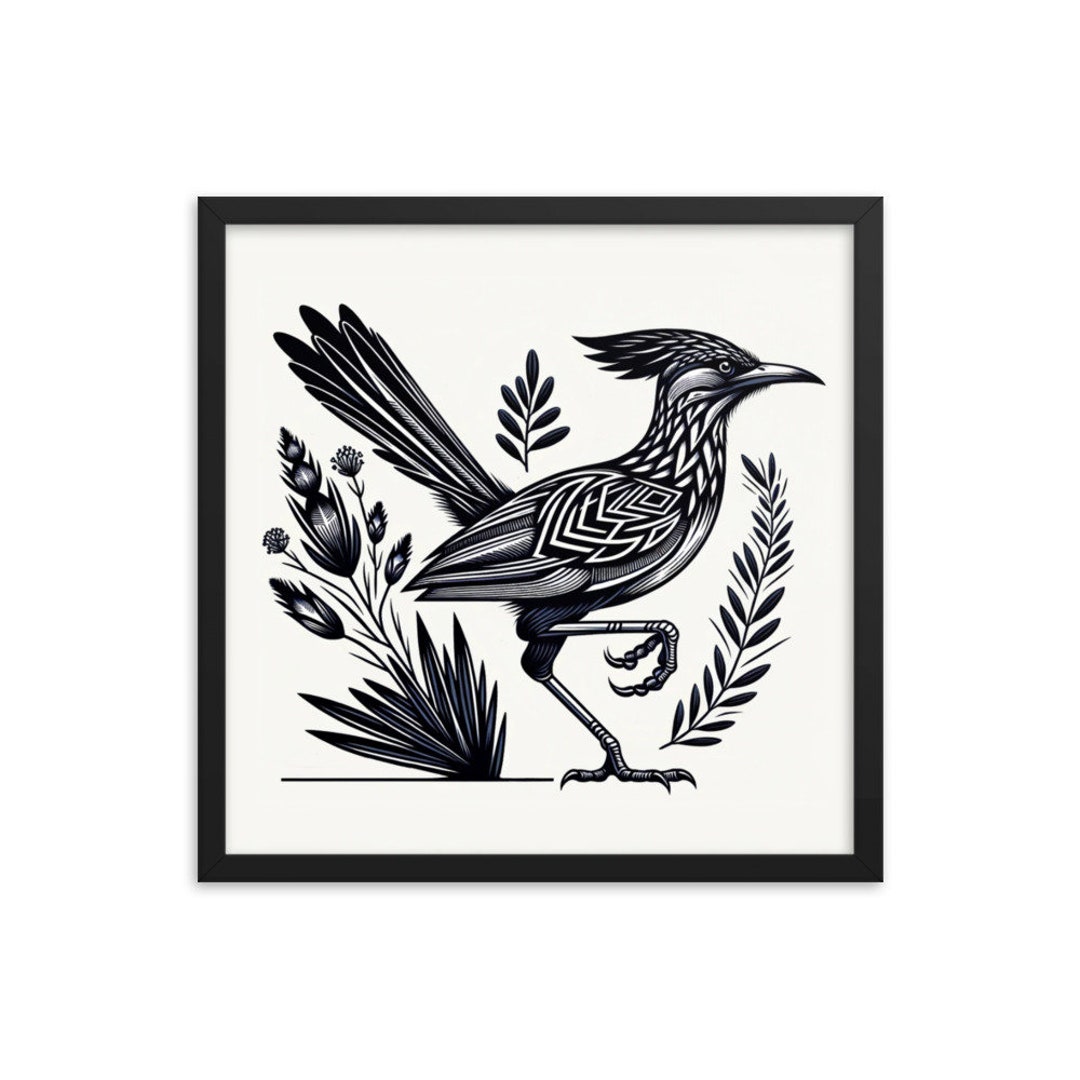 Monochrome Roadrunner Wall Art: New Mexico Wall Decor - Etsy