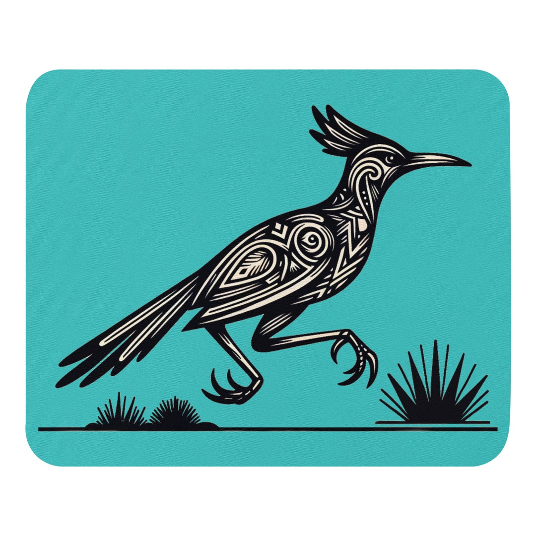 New Mexico Roadrunner Mousepad: Tribal Art Desk Decor - Etsy