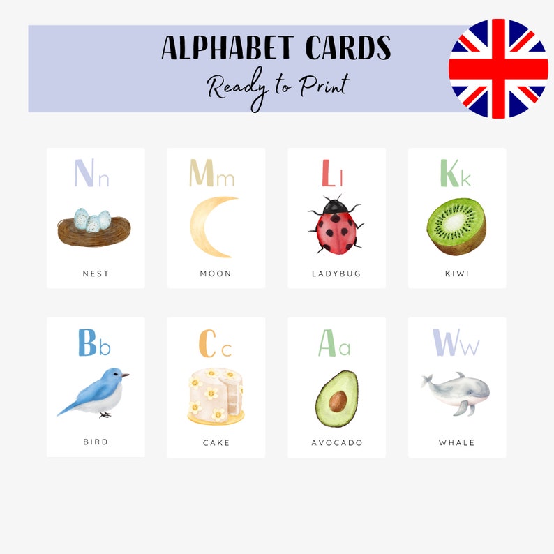 Alphabet English Flashcards Language | Montessori | Preschool ...