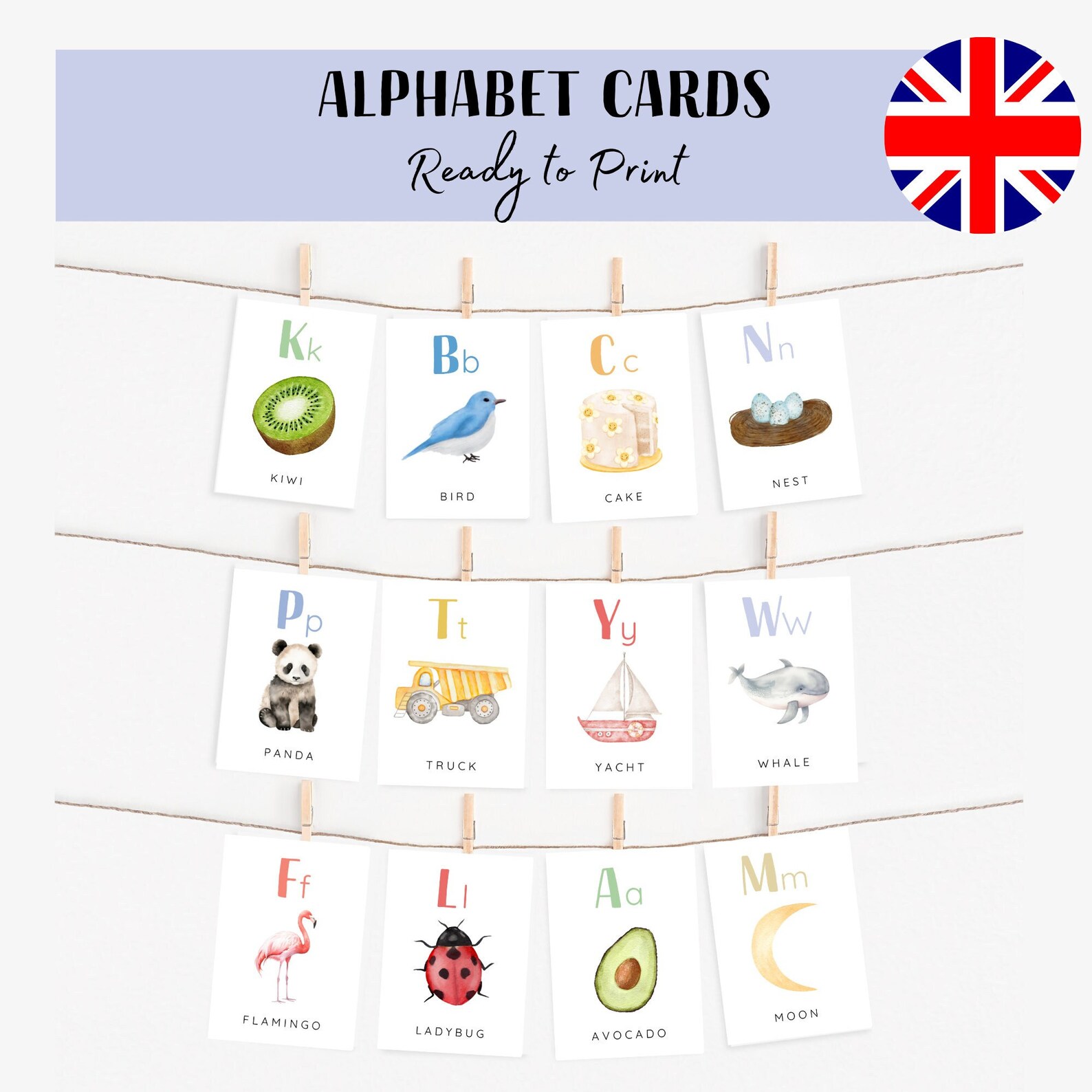 Alphabet English Flashcards Language | Montessori | Preschool ...