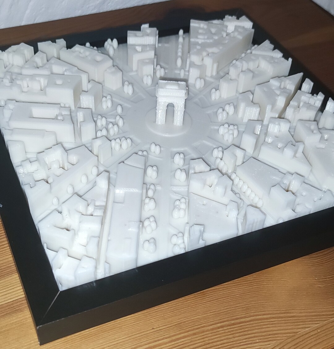 Paris 3D Map / Arc De Triomphe / Picture Frame / City Frame / Wall Art ...