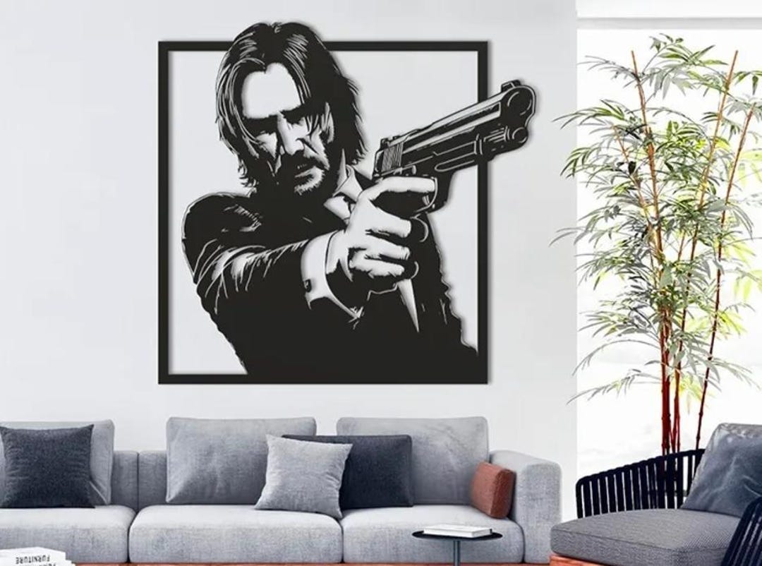 XXL John Wick / Keanu Reeves Wall Decoration / Living Room Decoration ...