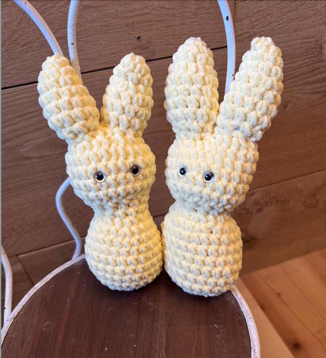 Bunny Plushie, Crochet Bunny Peep Bunny, Crochet Stuffed Rabbit, Easter ...