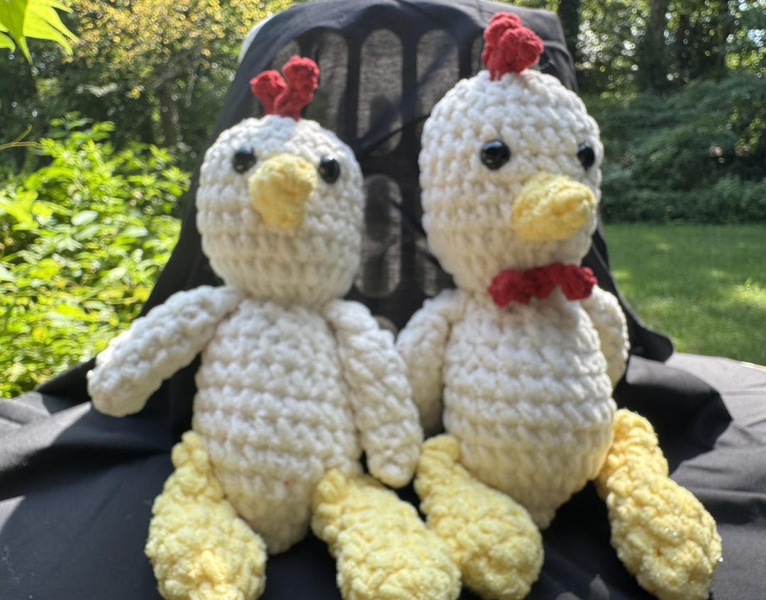 Chicken Crochet Stuffie, Handmade Amigurumi Bird, Cute Farm Animal ...