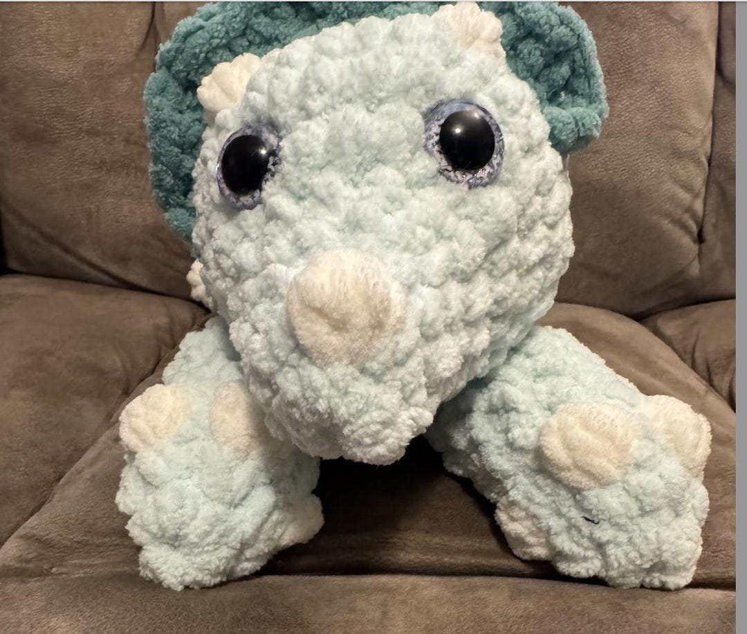 Triceratops Crochet Amigurumi| Stuffed Dinosaur Plushie| Dino Crochet ...