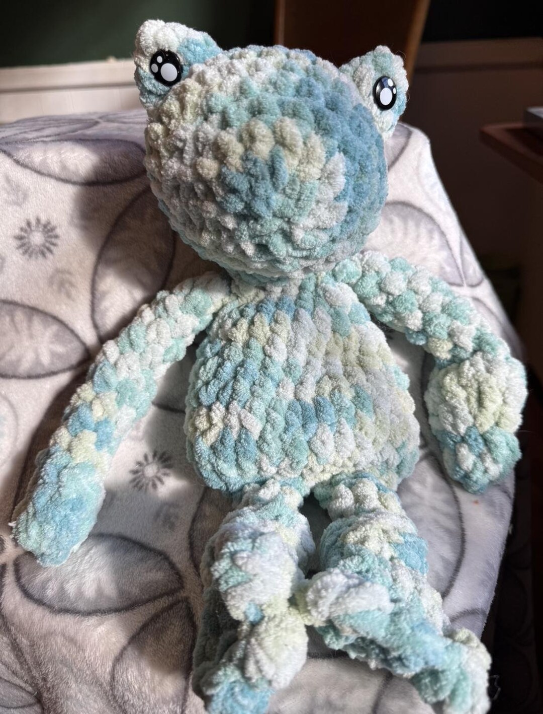 Handmade Crochet Frog Lovey| Nursery Decor| Desk Pet| Emotional Support ...