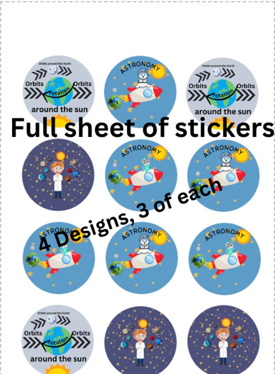 Astronomy Stickers, Science Stickers, Outer Space Stickers, Teacher ...