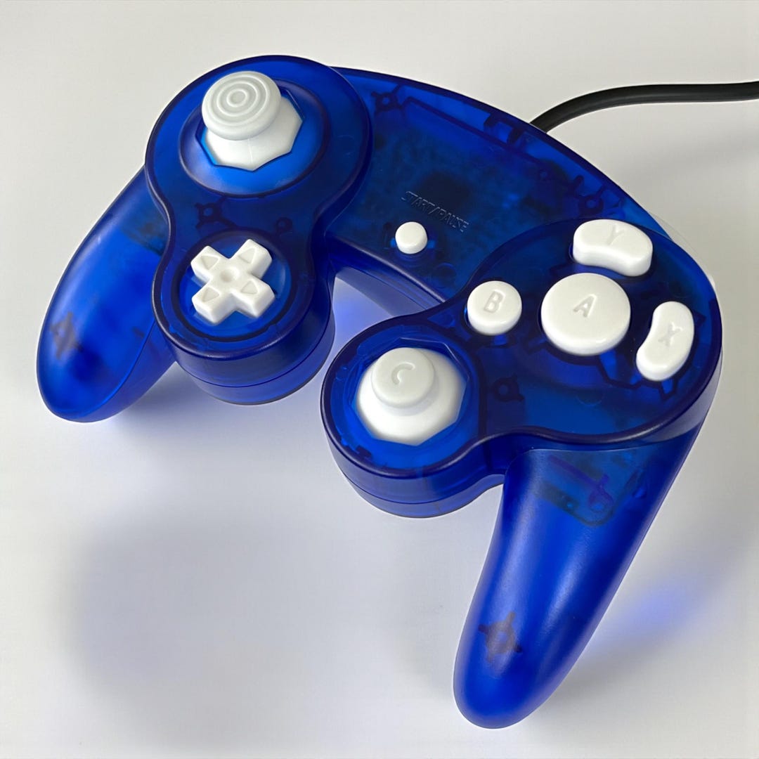 Custom Clear Blue Gamecube Controller DOL-003 Phob Triggers Spring Mod ...