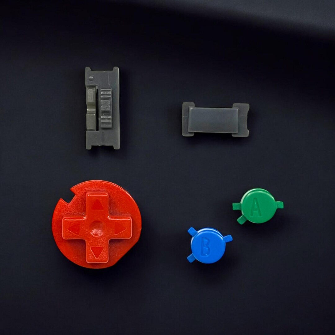 New Game Boy Color Buttons - Red, Blue, and Green Multicolor Set ...