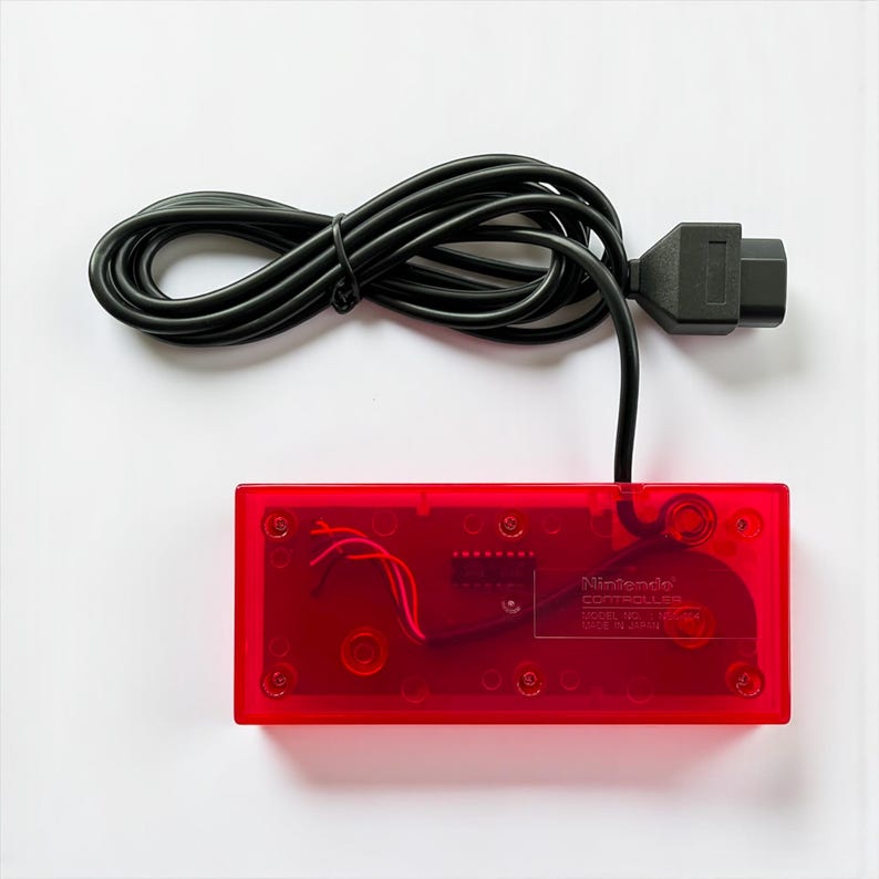 NES Controller Clear Red Transparent Nintendo Entertainment System ...