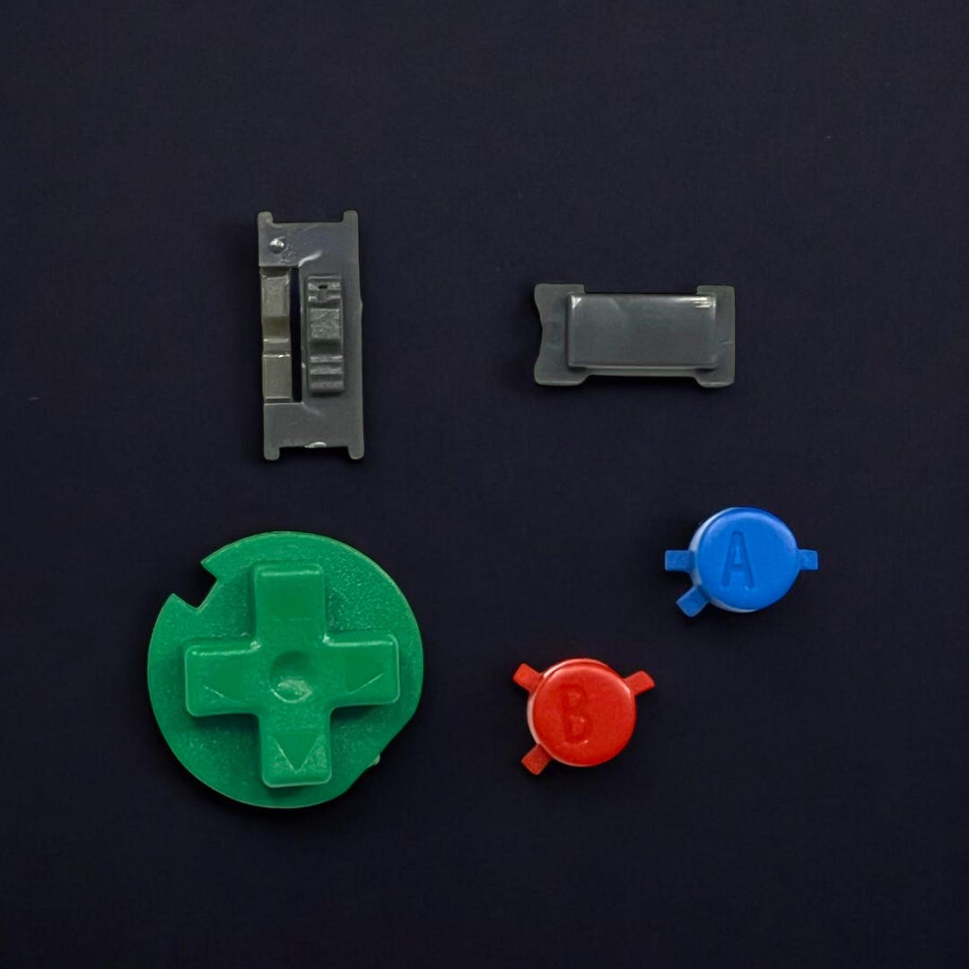New Game Boy Color Buttons - Green, Red, and Blue Multicolor Set ...