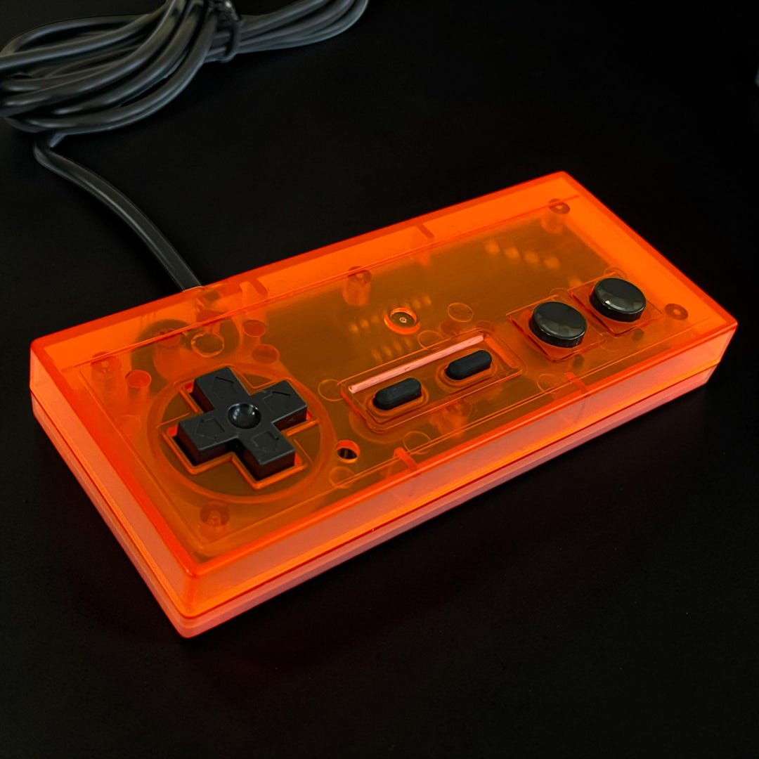 Custom Orange Clear NES Controller: Restored Nintendo Gamepad Authentic ...