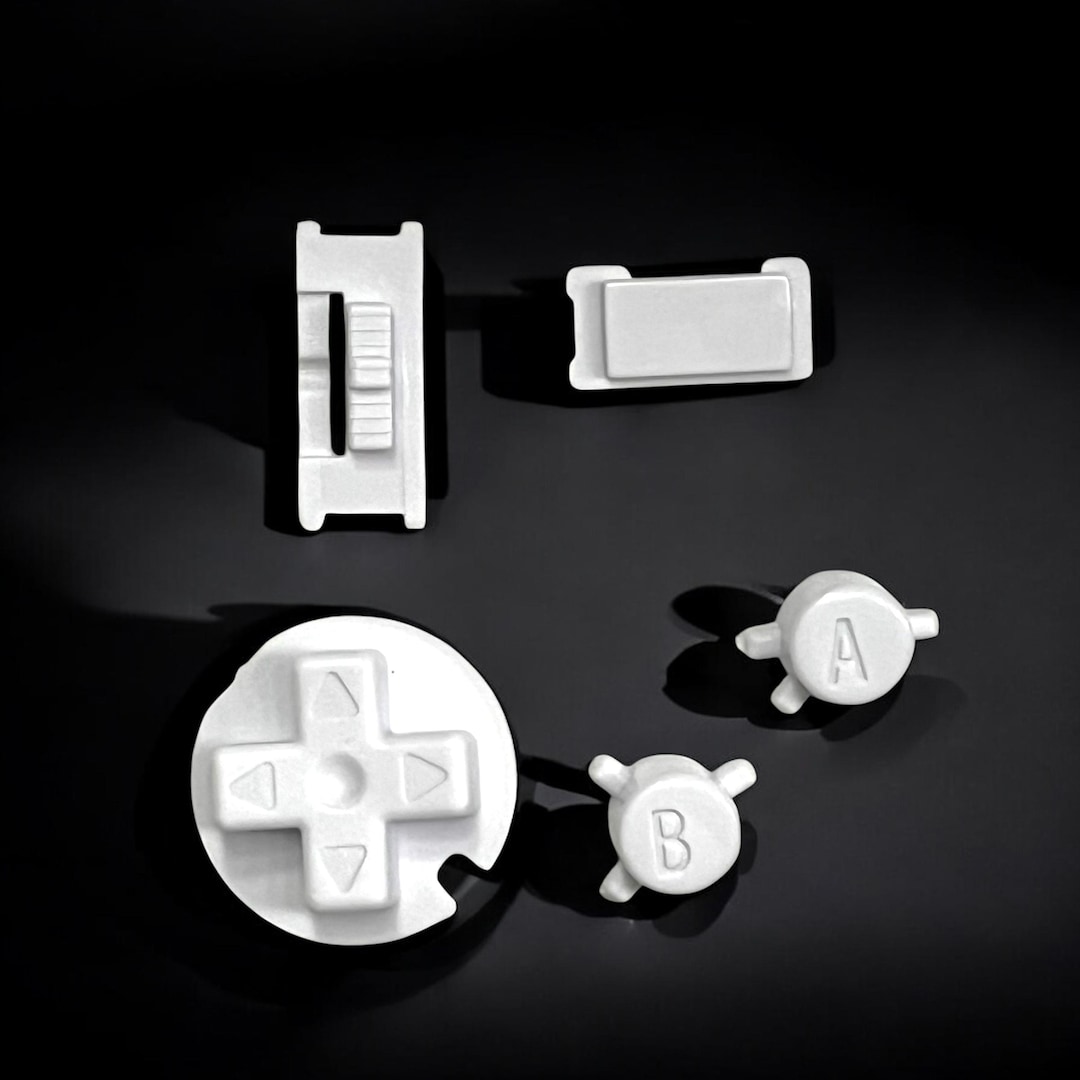 New Game Boy Color Buttons - Vibrant White High Quality Full ...