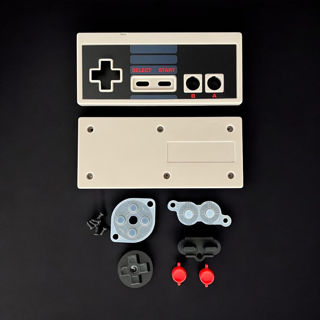 NES-004 Controller Shell Replacement Gray + Inlay, Buttons & Screws - Etsy
