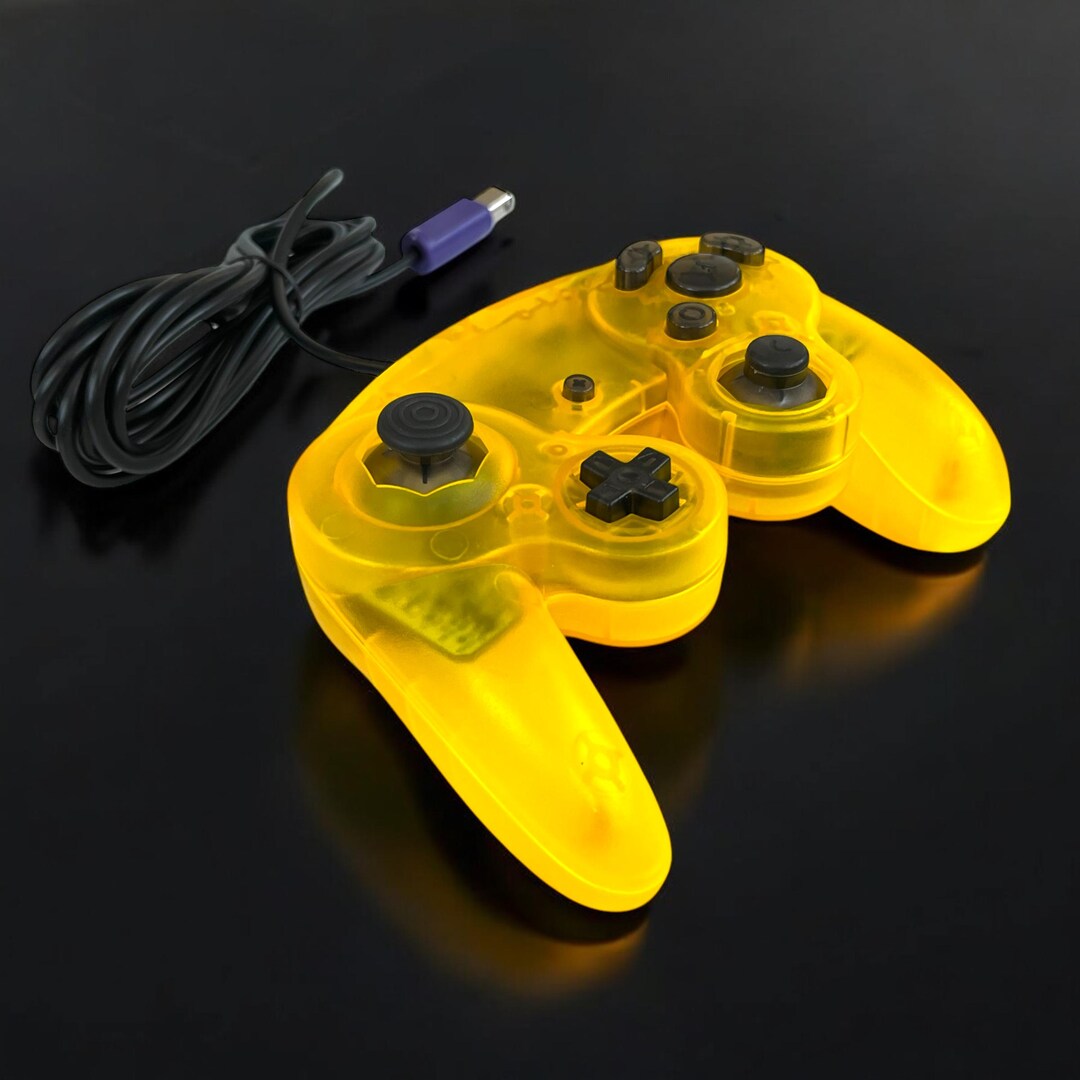Custom Nintendo Gamecube Controller Clear Yellow Black OEM Circuit ...