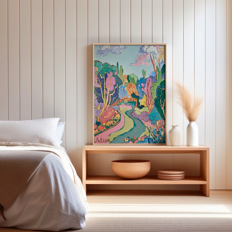 Henri Matisse Style, Digital Download, Colorful Minimalist Landscape ...