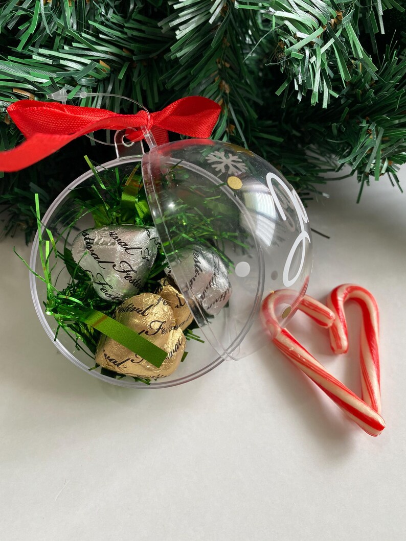 Custom Clear/transparent Christmas Ornaments – Fillable & Openable – 7 ...