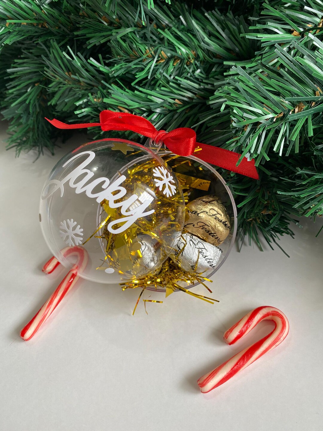 Custom Clear/transparent Christmas Ornaments – Fillable & Openable – 7 ...