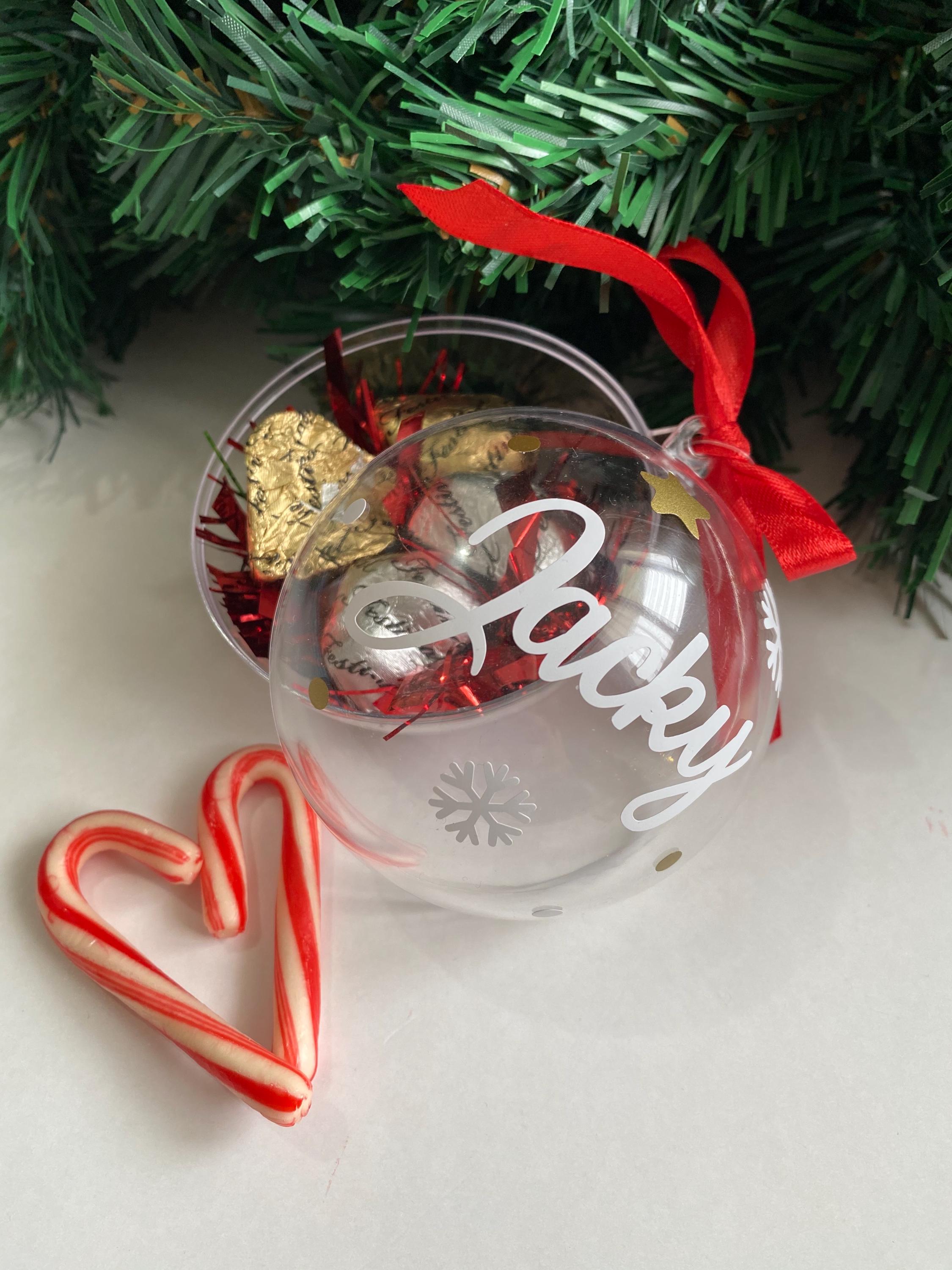 Custom Clear/transparent Christmas Ornaments – Fillable & Openable – 7 ...