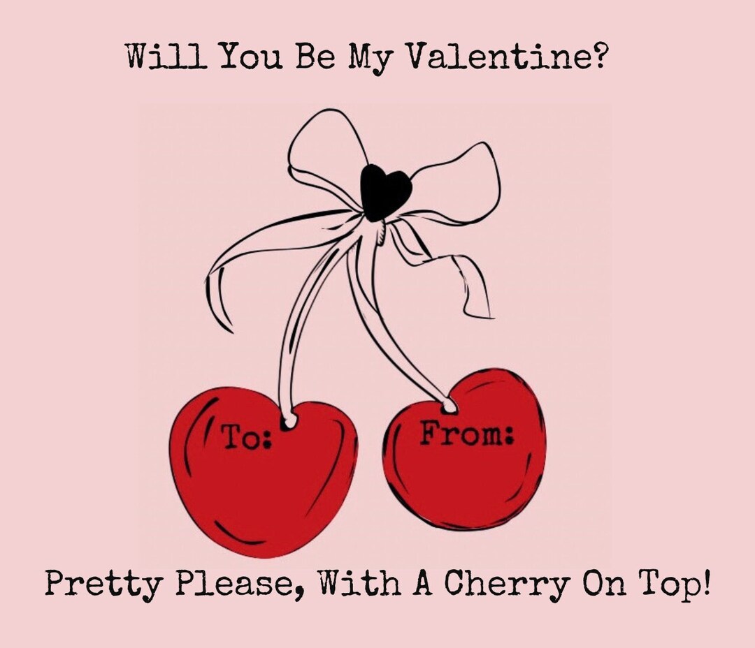 Cherry on Top Digital Download Valentines Day Card - Etsy