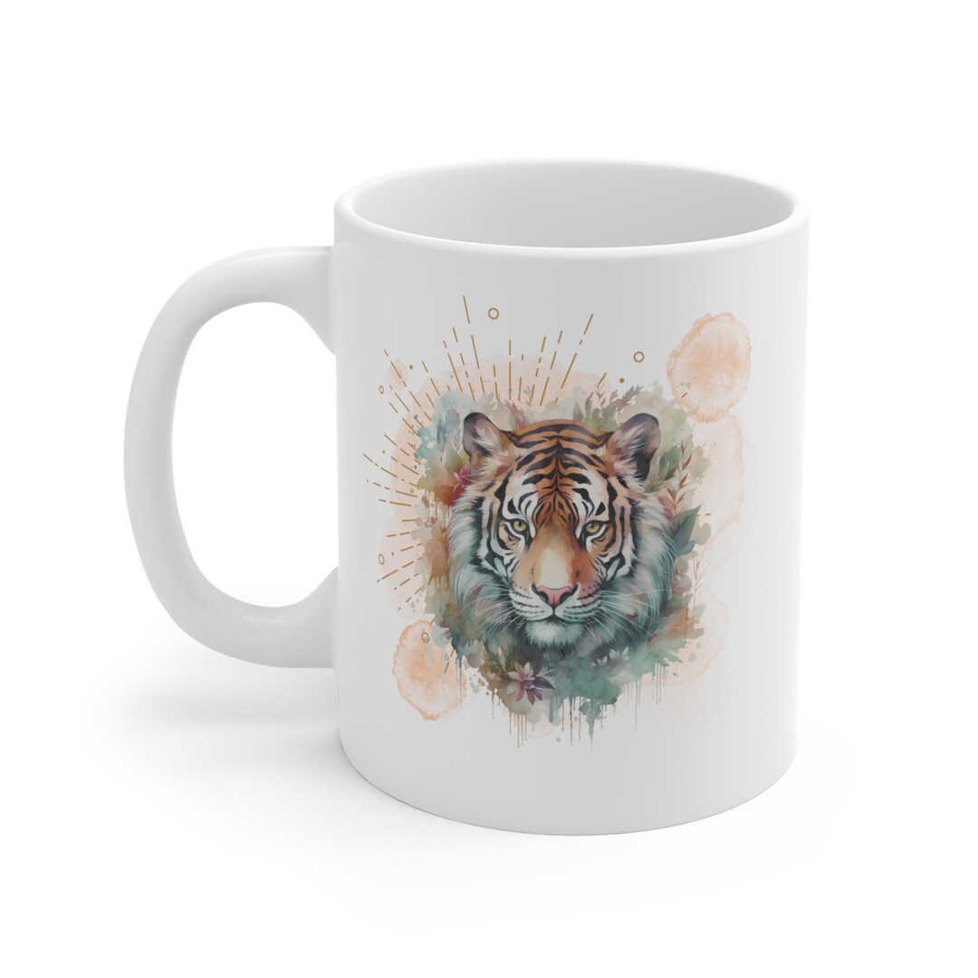 Tiger Mug With Mantra, Spirit Animal Mug, Tiger Coffee Mug, Tiger Gift ...