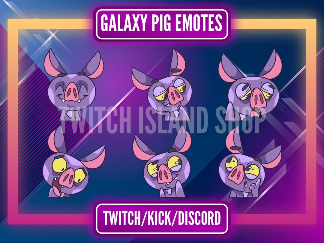 Cute Galaxy Pig Emotes for Twitch, Youtube, Discord Kawaii Stream ...