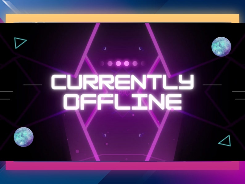 Aniimated Purple Neon Stream Overlay Package Twitch Stream Screens Neon ...