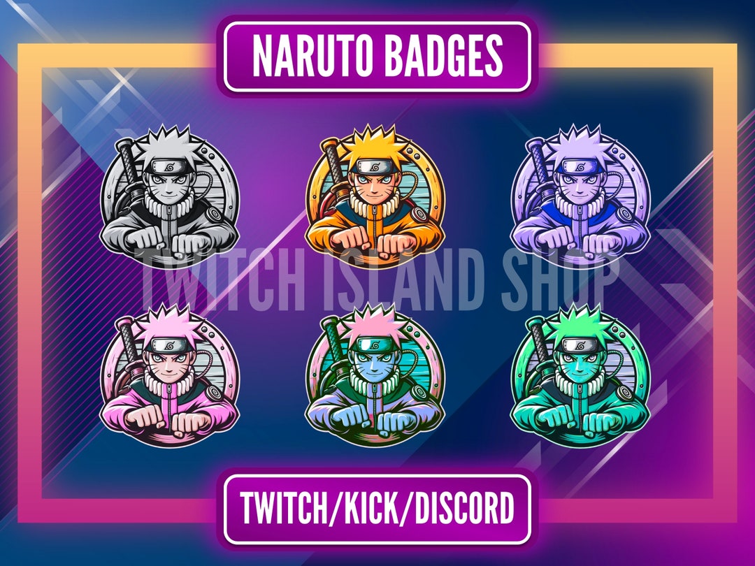 6 Twitch Nar-uto Sub Badges Featuring Bit Badges, Cartoon Badges, Anime ...