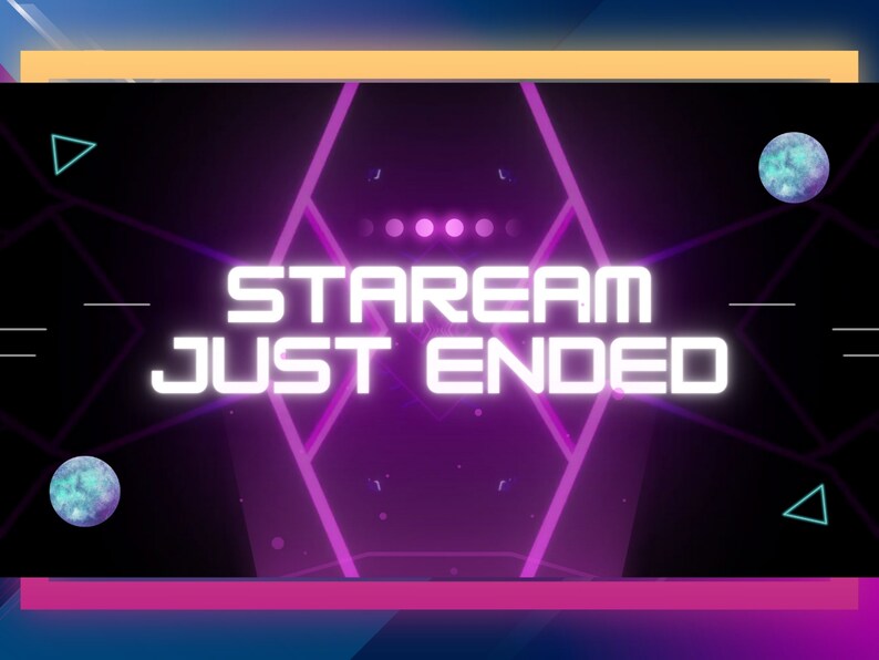 Aniimated Purple Neon Stream Overlay Package Twitch Stream Screens Neon ...