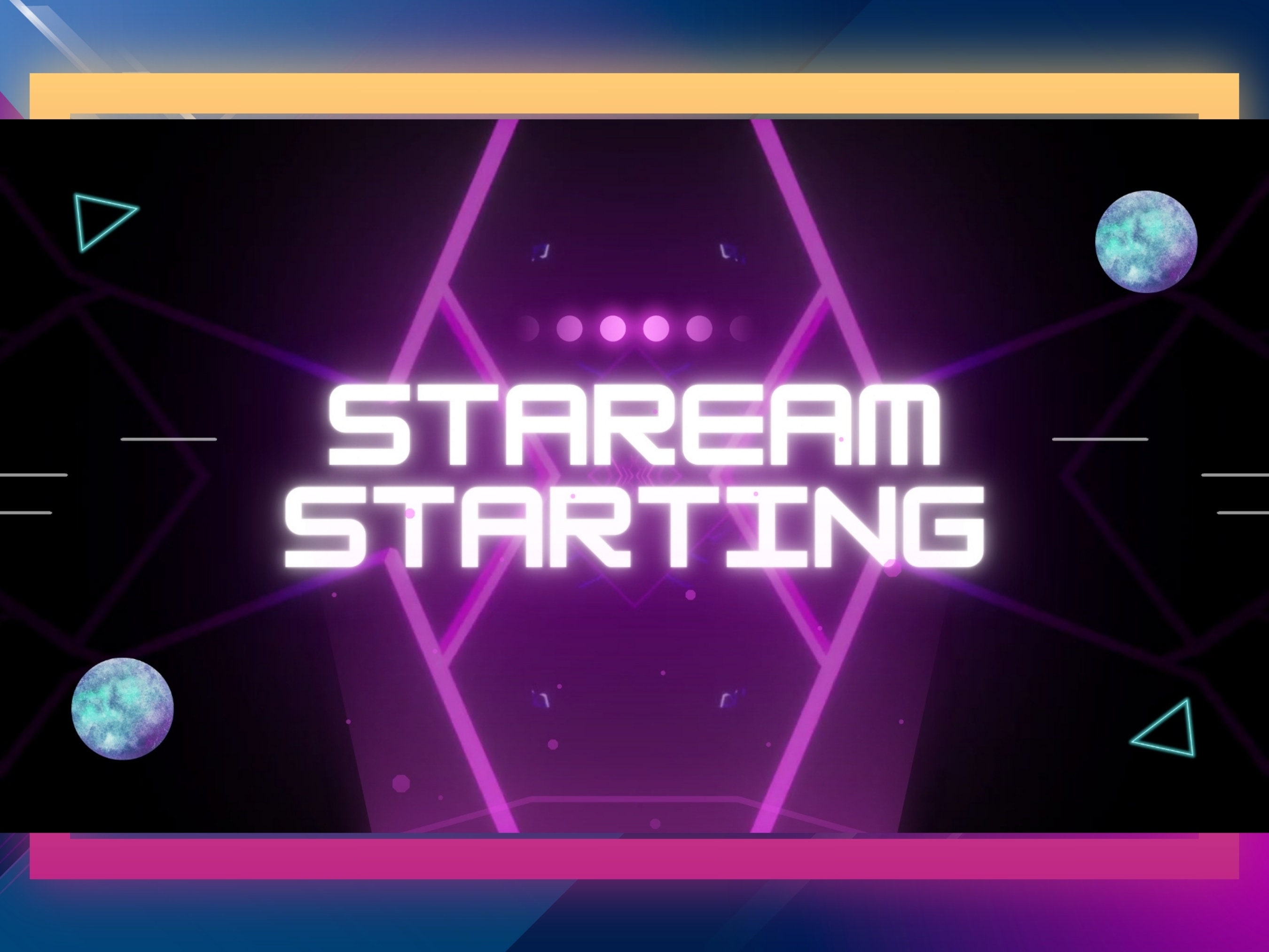 Aniimated Purple Neon Stream Overlay Package Twitch Stream Screens Neon ...