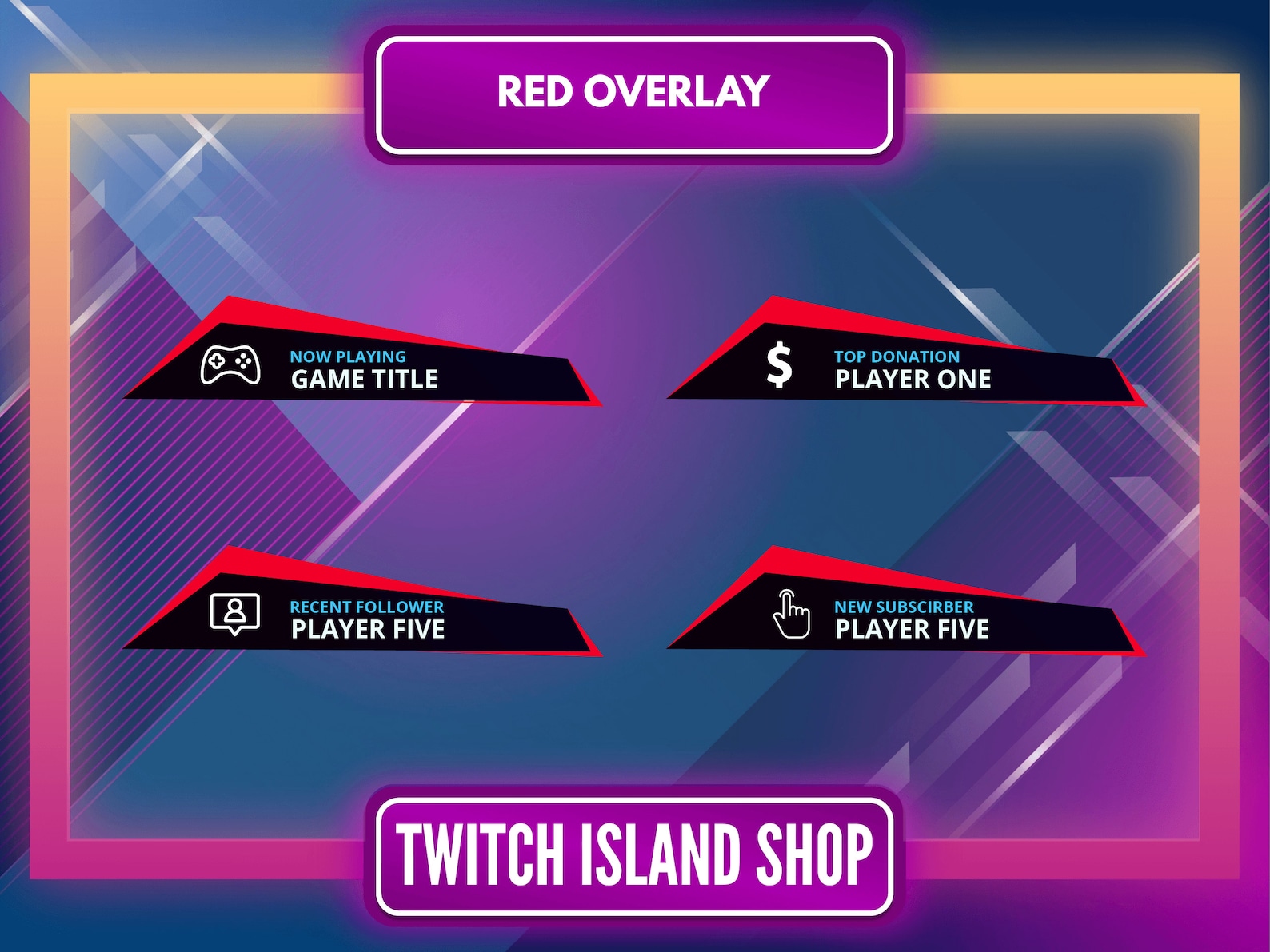 Red Twitch Overlay Stream, Twitch Overlay, Live Chat Twitch Overlay ...