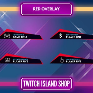 Red Twitch Overlay Stream, Twitch Overlay, Live Chat Twitch Overlay ...