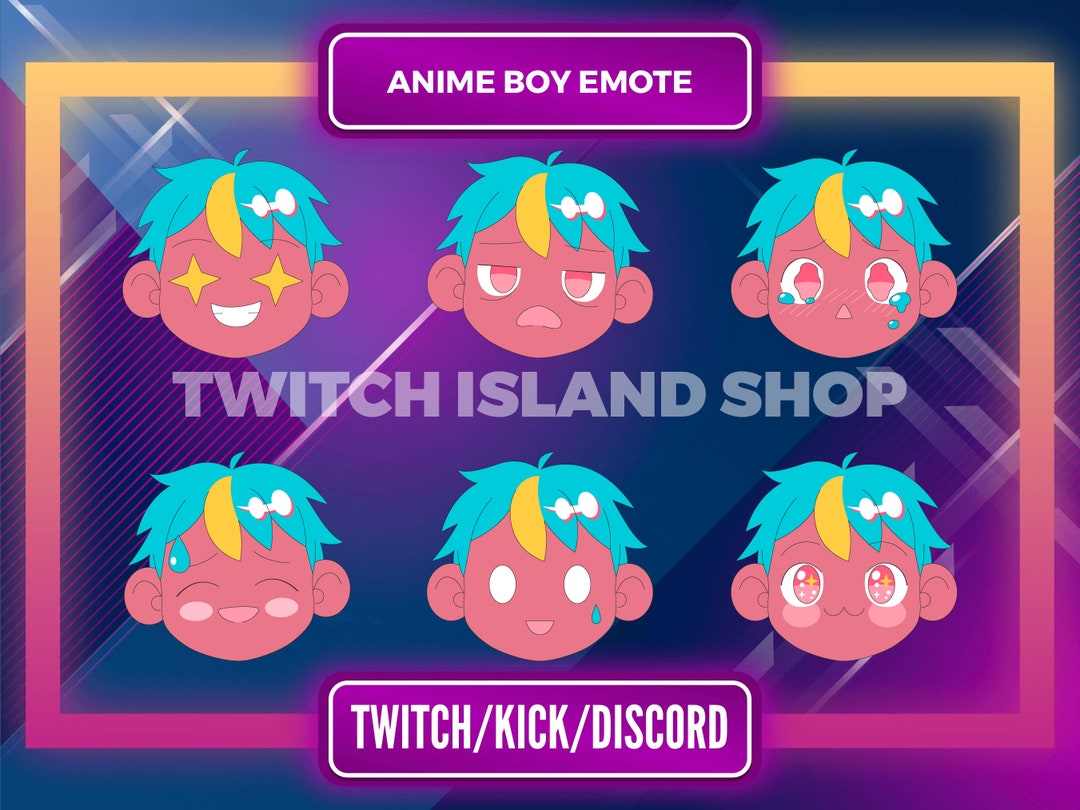 Cute Anime Boy Emotes Anime Emotes Chibi Emotes for Twitch/discord ...
