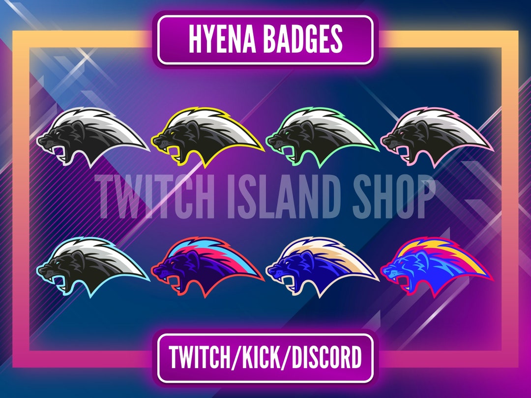 Hyena Twitch Badges / Streamer Badges / Animal Badges / Twitch Sub ...
