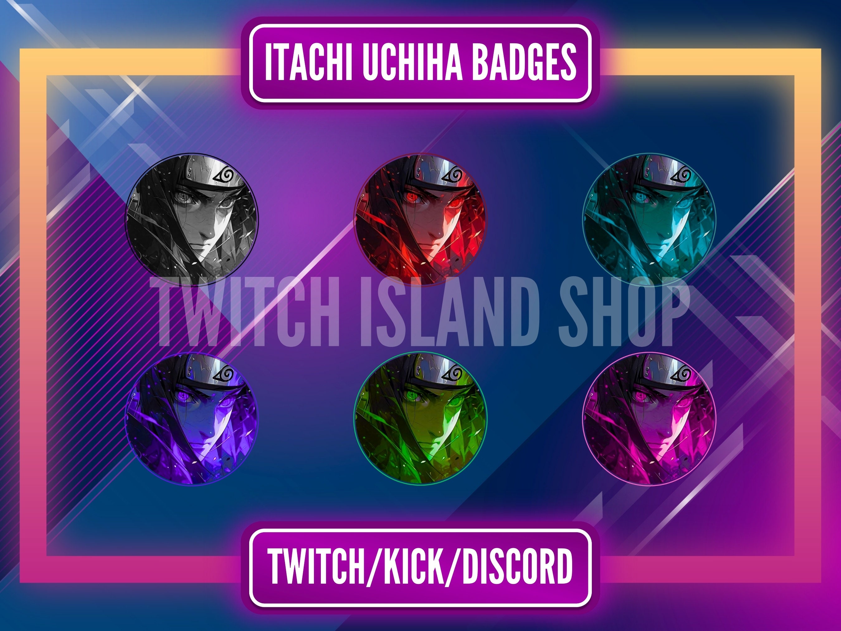 Itachi Uchiha Twitch Sub Badges / Bit Badges / Streamer Badges ...