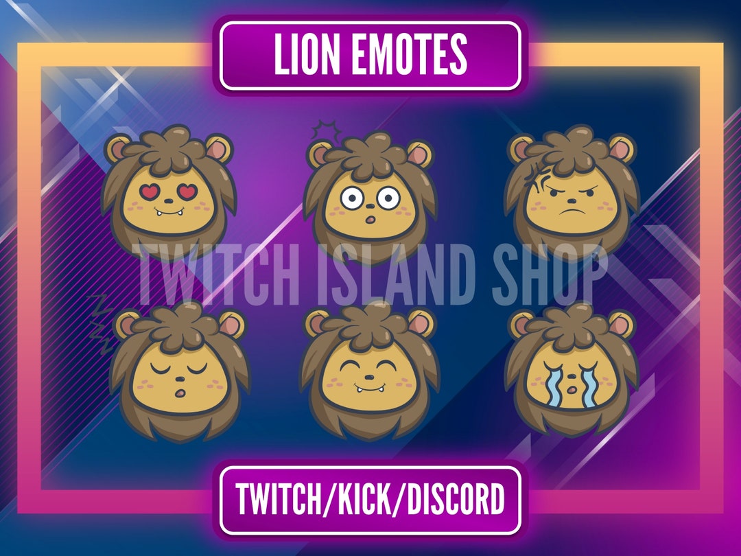Streamers Lion Emoji Pack 6 Cute Kawaii Lions Emotes Crafted for ...