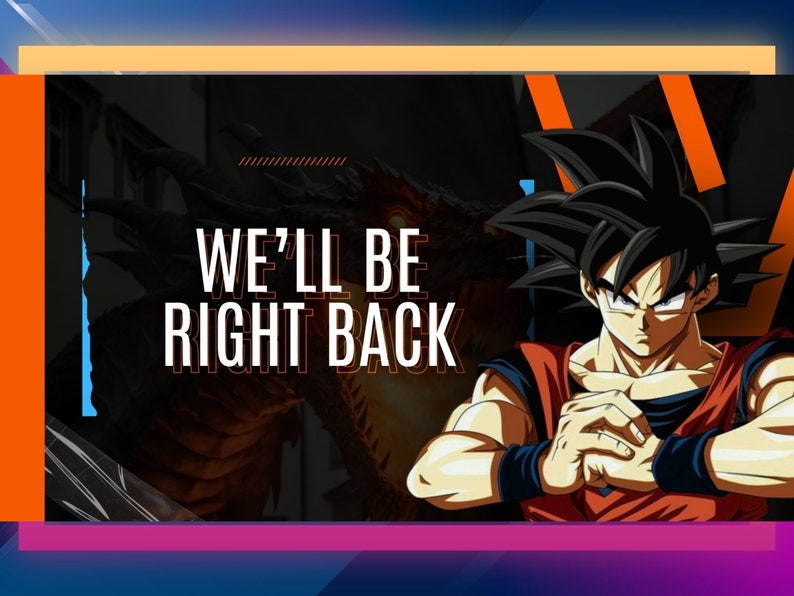 Goku Stream Overlay Animated Anime Overlay for Twitch Includes 4 ...
