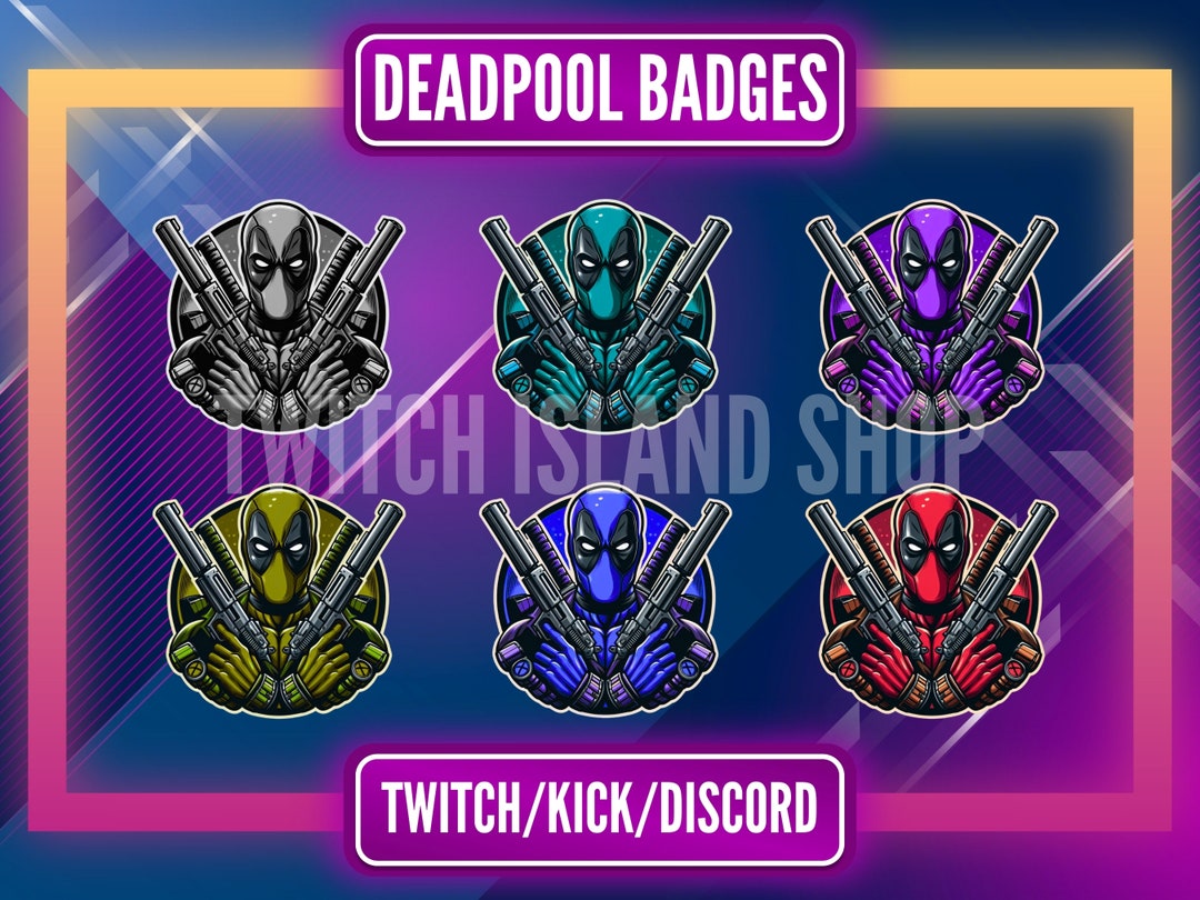 Get 6 Dead-pool Badges for Twitch, Youtube, Discord, and More Perfect ...